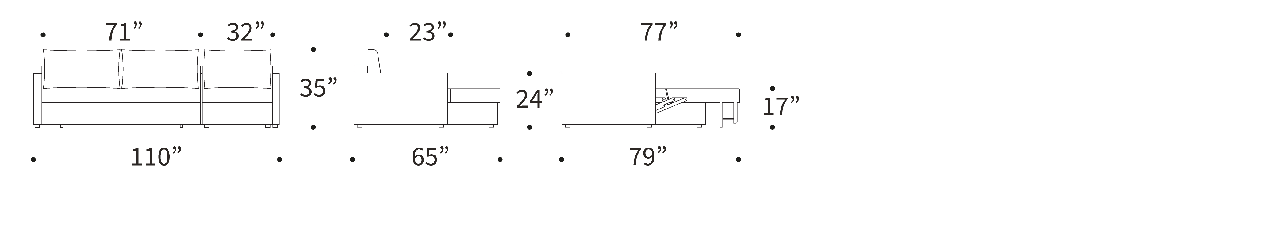 Neah Lounger King Size With Slim Arms